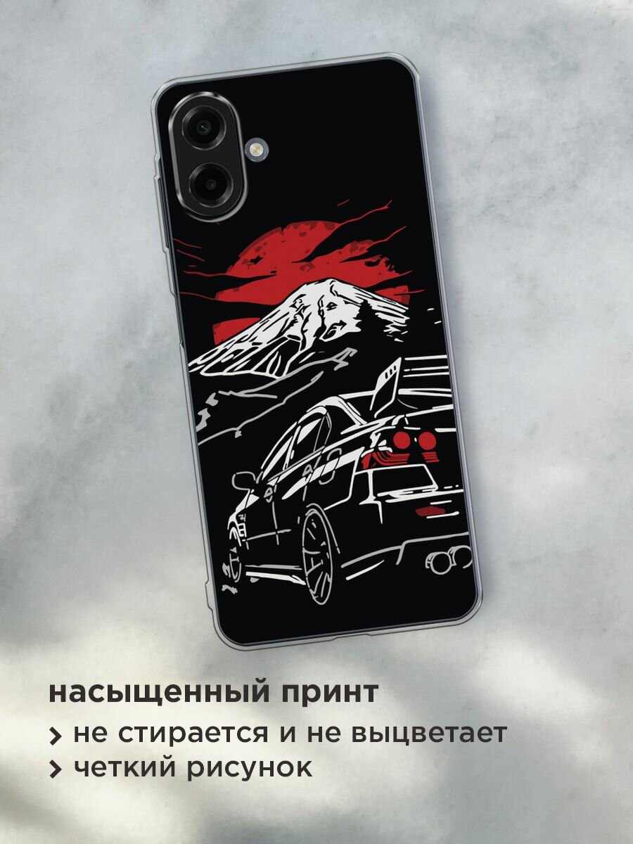 Чехол на Samsung Galaxy A07/A08 / Самсунг А07/А08 с принтом "Машина в горах JDM" — фото 1