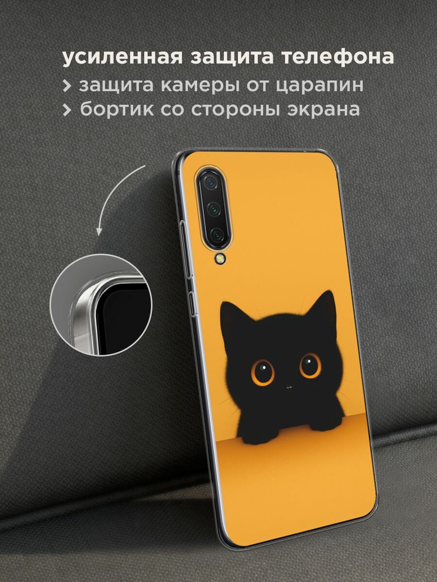 Чехол на Xiaomi Mi CC9/A3 Lite/9 Lite / Сяоми Mi CC9/A3 Lite/9 Lite с принтом "Контрастный котик" — фото 1
