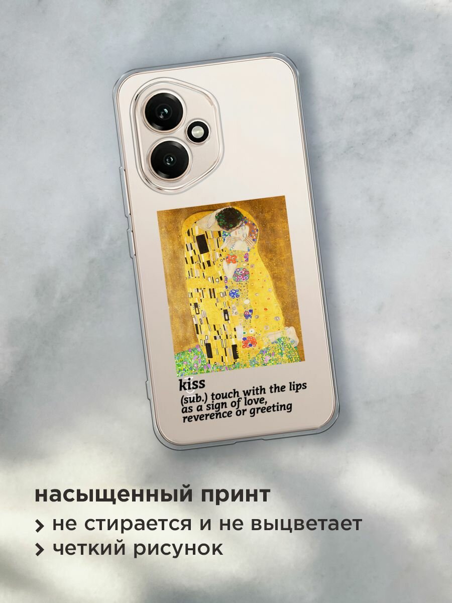 Чехол на Honor 400 / Хонор 400 с принтом "The kiss", прозрачный — фото 1