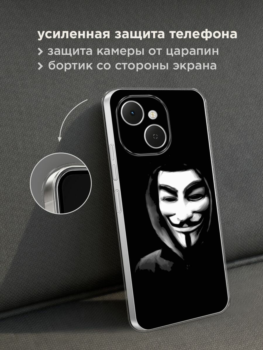 Чехол на Tecno Spark 40C / Текно Спарк 40C с принтом "Анонимус" — фото 1