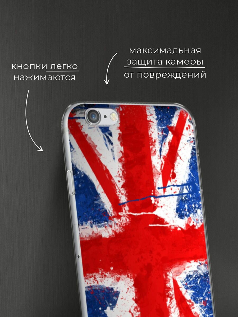 Чехол на Apple iPhone 6 / Айфон 6 с принтом "Флаг Великобритании 2" — фото 1