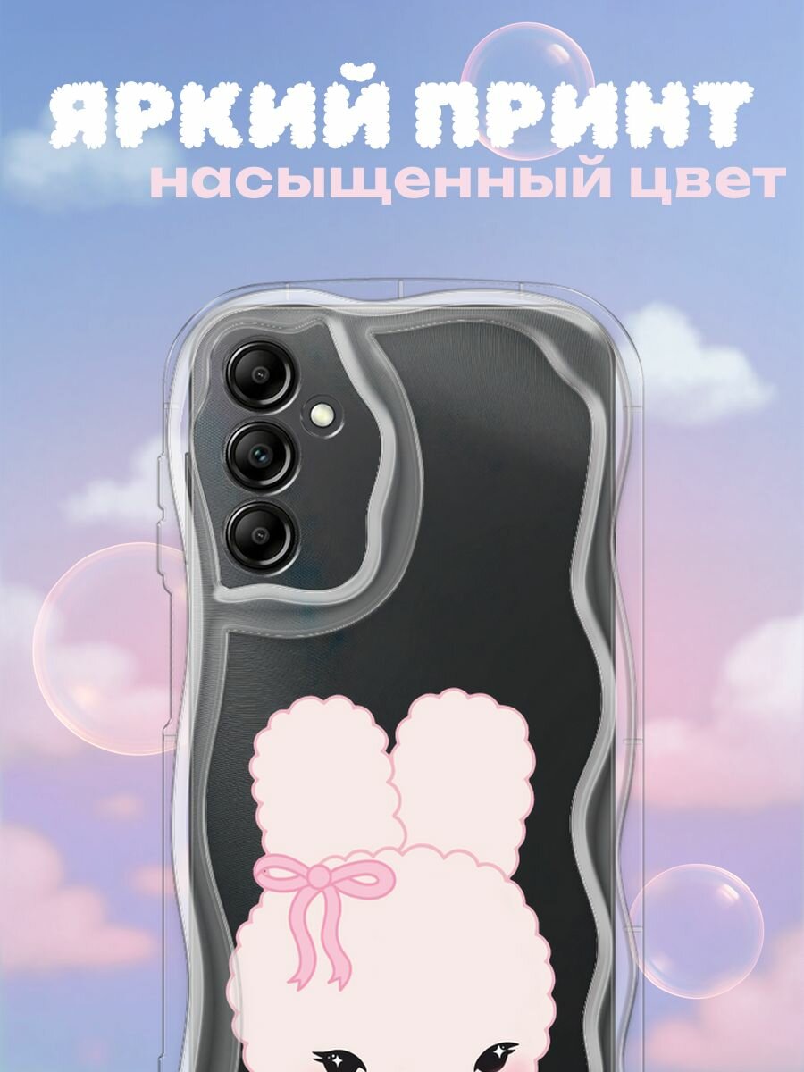 Чехол на Samsung Galaxy A15 / Самсунг А15 с принтом "Кудрявый зайка" — фото 1