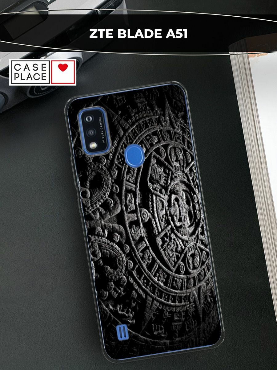 Чехол на ZTE Blade A51 / ЗТЕ Блейд А51 с принтом "Узоры ацтеков 3"