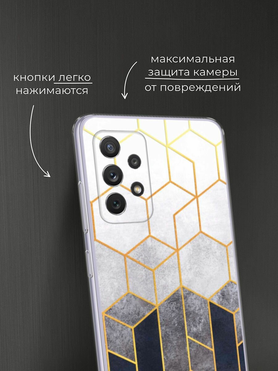 Чехол на Samsung Galaxy A73 / Самсунг Галакси А73 с принтом "Черно-белая мозаика" — фото 1