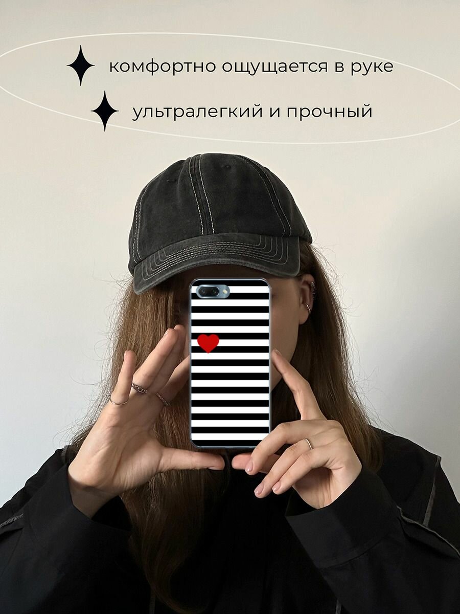 Силиконовый чехол на Honor 10 / Хонор 10 с принтом "Красное сердце" — фото 1