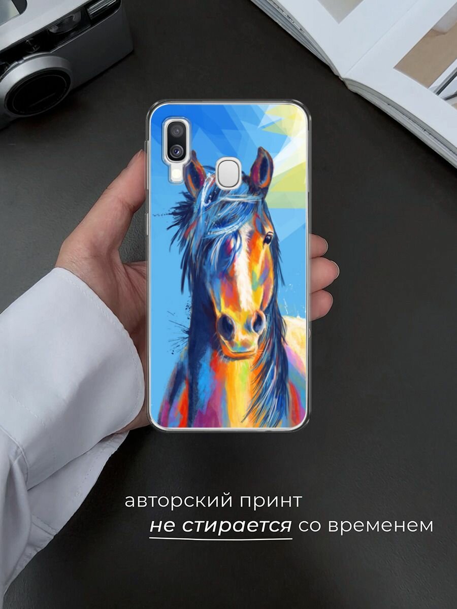 Чехол на Samsung Galaxy A40 / Самсунг Галакси А40 с принтом "Лошадь арт 3" — фото 1