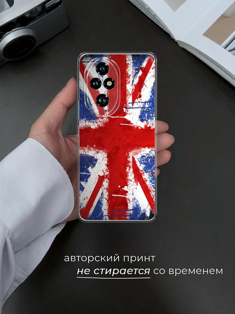 Чехол на Honor 200 Pro / Хонор 200 Про с принтом "Флаг Великобритании 2" — фото 1
