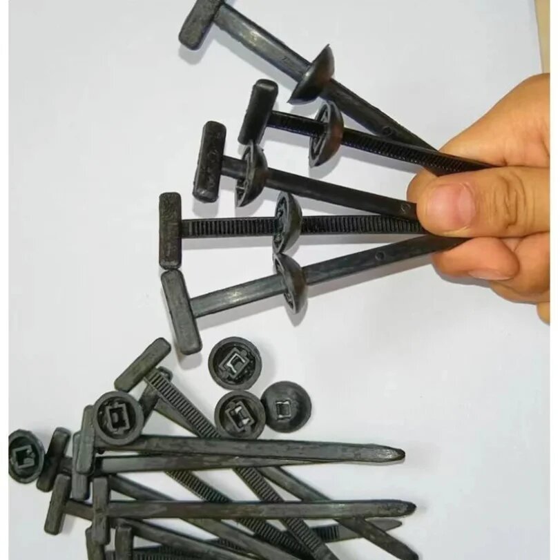 Универсальная нейлоновая пряжка для кабельной стяжки, автоматический крепежный винт, сменный зажим, автомобильное крыло, багажник, защита двигателя, панель управления проводом, безопасная black100pcs