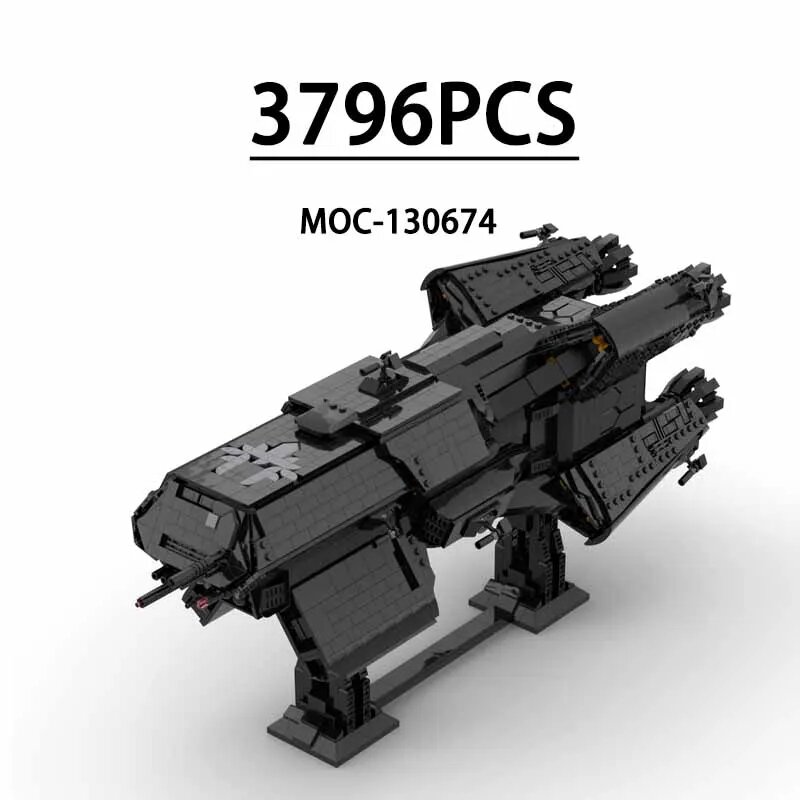 MOC-130674 Бесплатная игрушка-конструктор темно-синего корабля, космический дирижабль, 3796 шт, подарок на день рождения, рождественская игрушка в подарок