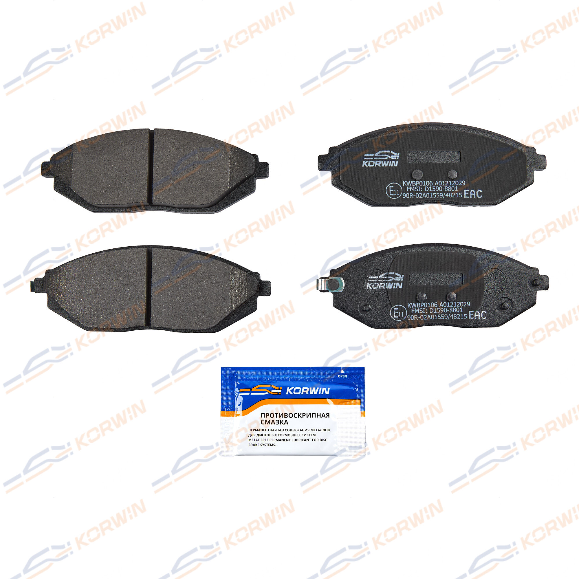 Колодки тормозные перед. Chevrolet Spark (M300) 10-