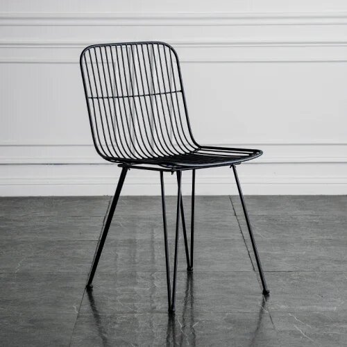 Скандинавский обеденный стул для кухни, уличный металлический железный дизайн, обеденные стулья, мебель для дома, стул для макияжа, современный простой стул со спинкой, Black A