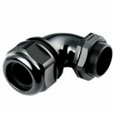 Кабельный ввод черный угловой РG9