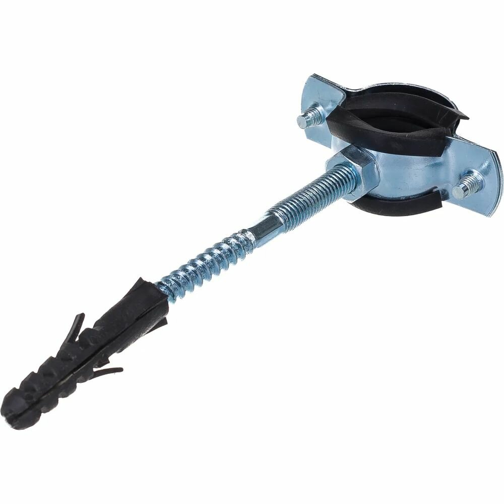 Металлический сантехнический хомут со шпилькой и дюбелем СВК 25-29, 3/4 дюйма, гайка М8 SVK-F020М8 Н0000007251