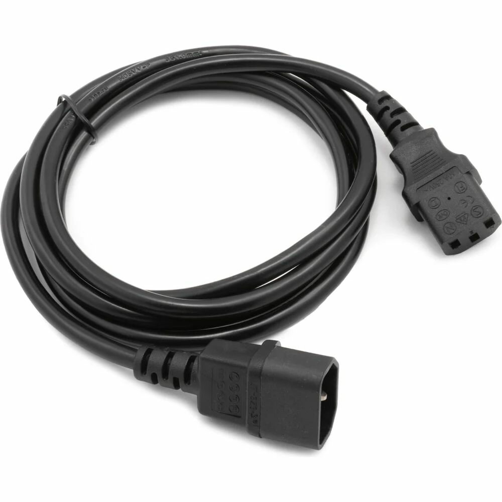 Кабель питания A1 1.8 м, С13-С14, 3x1 мм , 2200 Вт, черный A1-PC1-C13-C14-1.8M