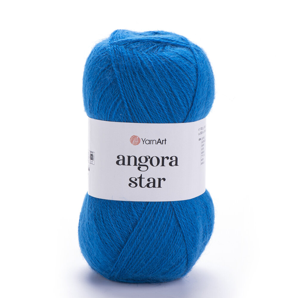 Пряжа для вязания YarnArt Angora Star 3040 ярко-синий 100 гр/500 м 20% тонкая шерсть, 80% акрил