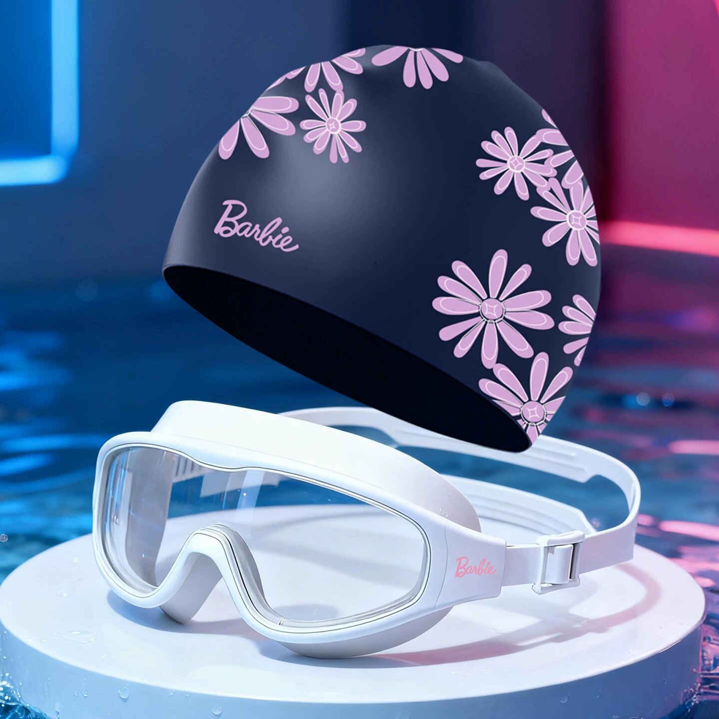 Очки для плавания Barbie для женщин, новая модель 2026 года, противотуманные очки для плавания высокой четкости,