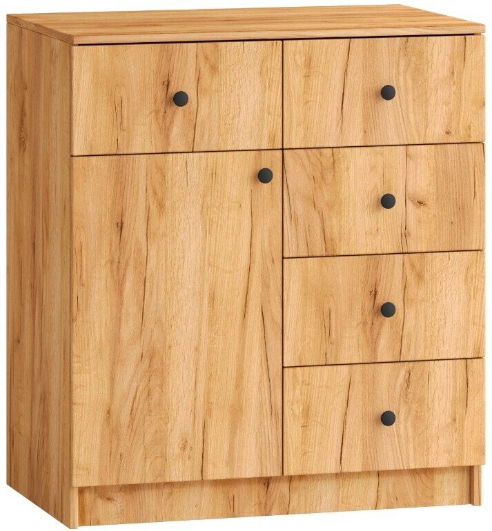 Комод для одежды Бард 7, Легкомаркет, ЛДСП, цвет дуб крафт золотой, 80х89х50, 5 ящиков/дверь