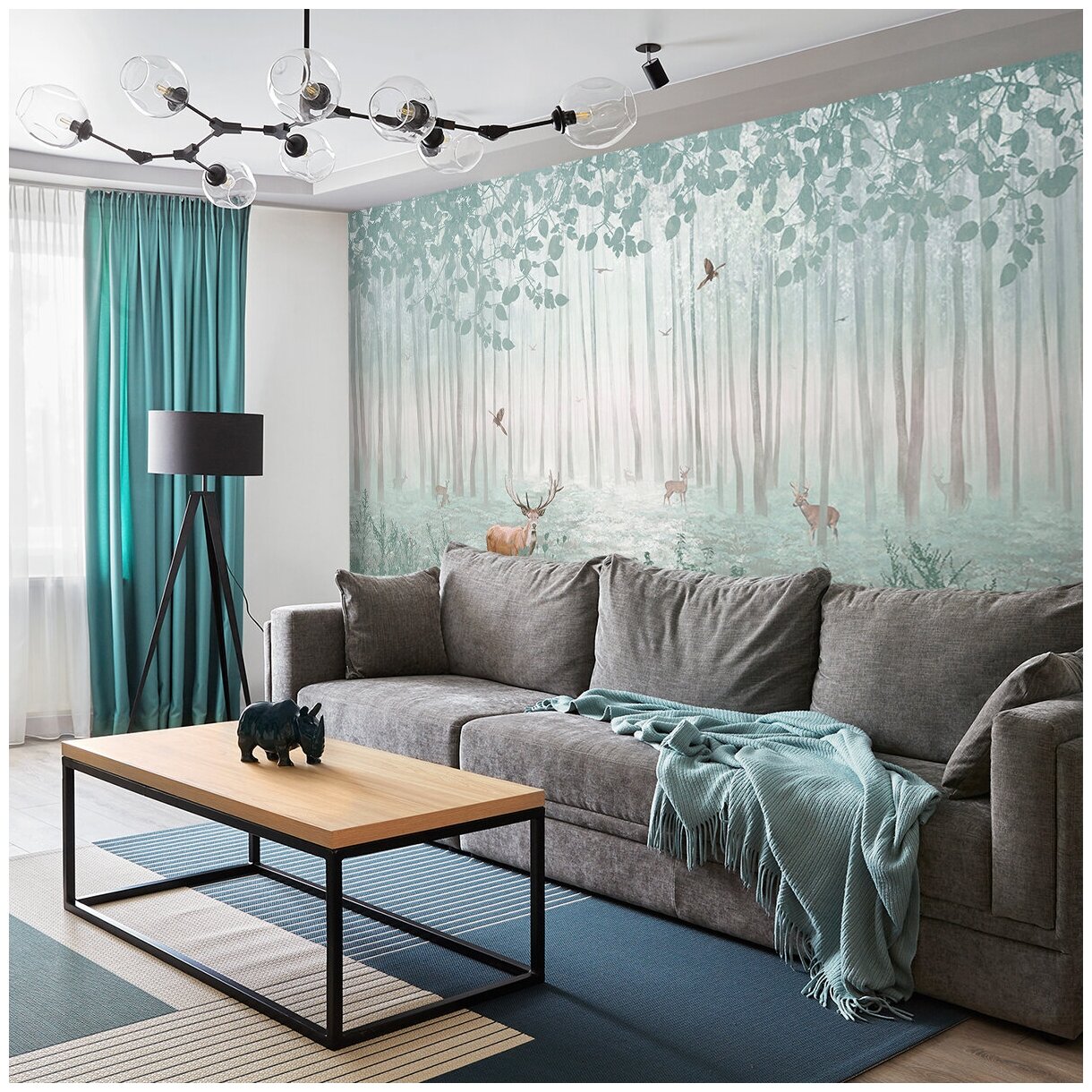 Фотообои / флизелиновые обои Олени в утреннем лесу 4 x 2,7 м