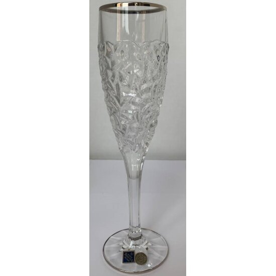 Набор фужеров для шампанского Bohemia Jihlava "NICOLETTE" декор "Отводка платина" 180 мл. 6 шт. 79/19J12/0/80J96/180/6919001