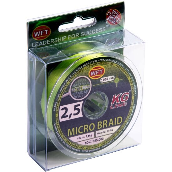 Плетеный шнур Wft KG MICRO BRAID Chartreuse 150/0035 мм