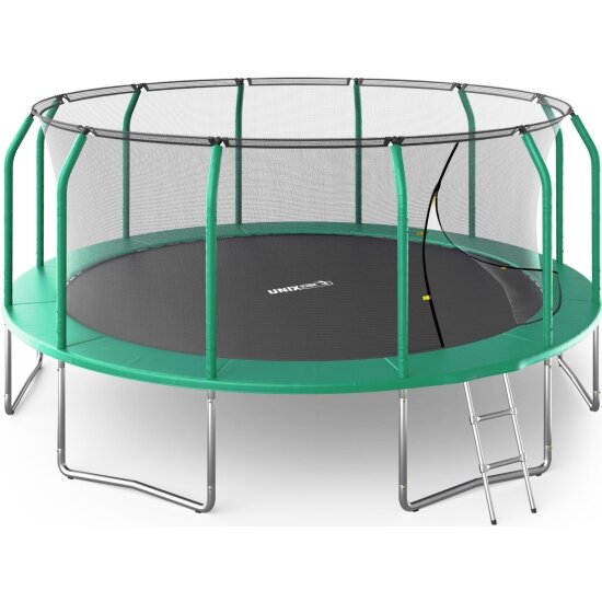 Батут Unix Line SUPREME BASIC 16 ft 488см с лестницей, зеленый (green)