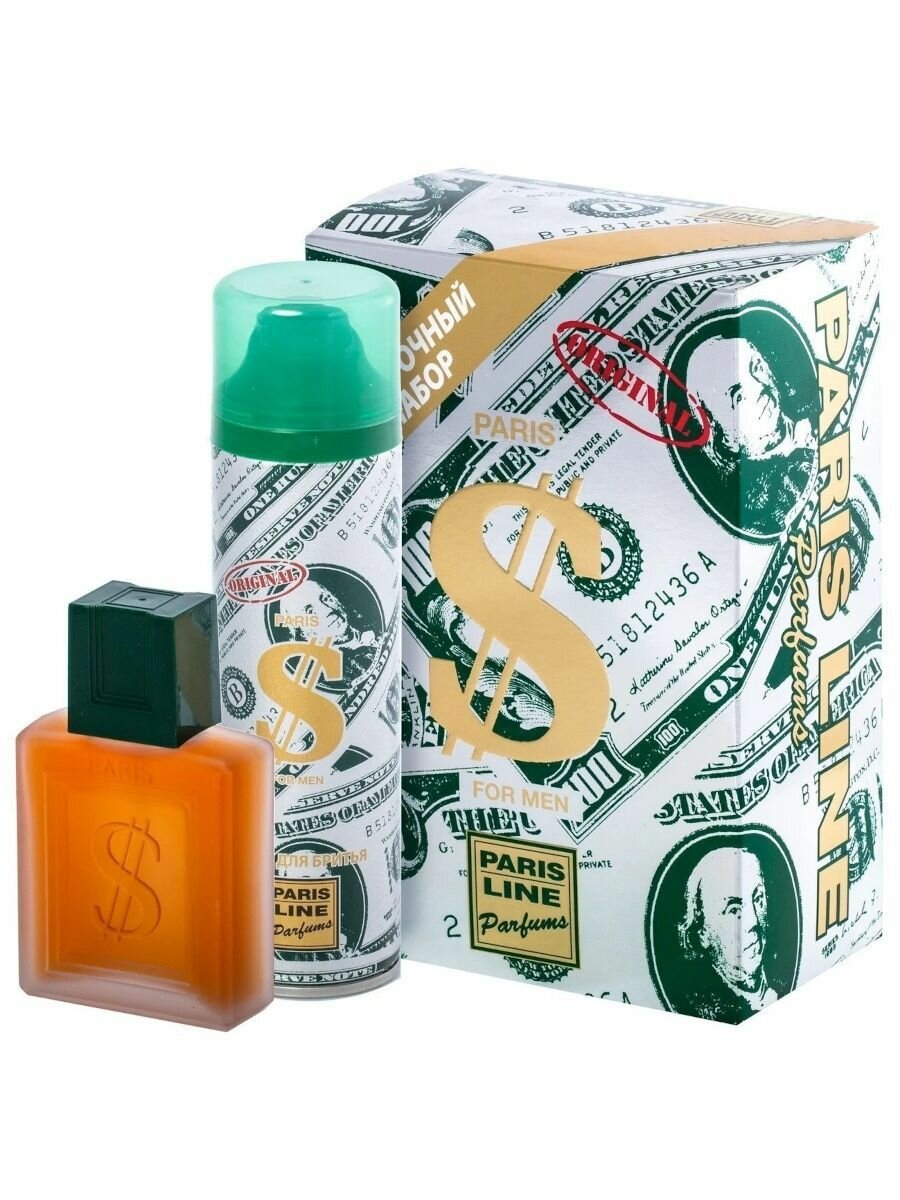 Paris Line Parfums Dollar / Пари Лайн Парфюмс Доллар Набор Туалетная вода 100 мл + пена для бритья 200 мл