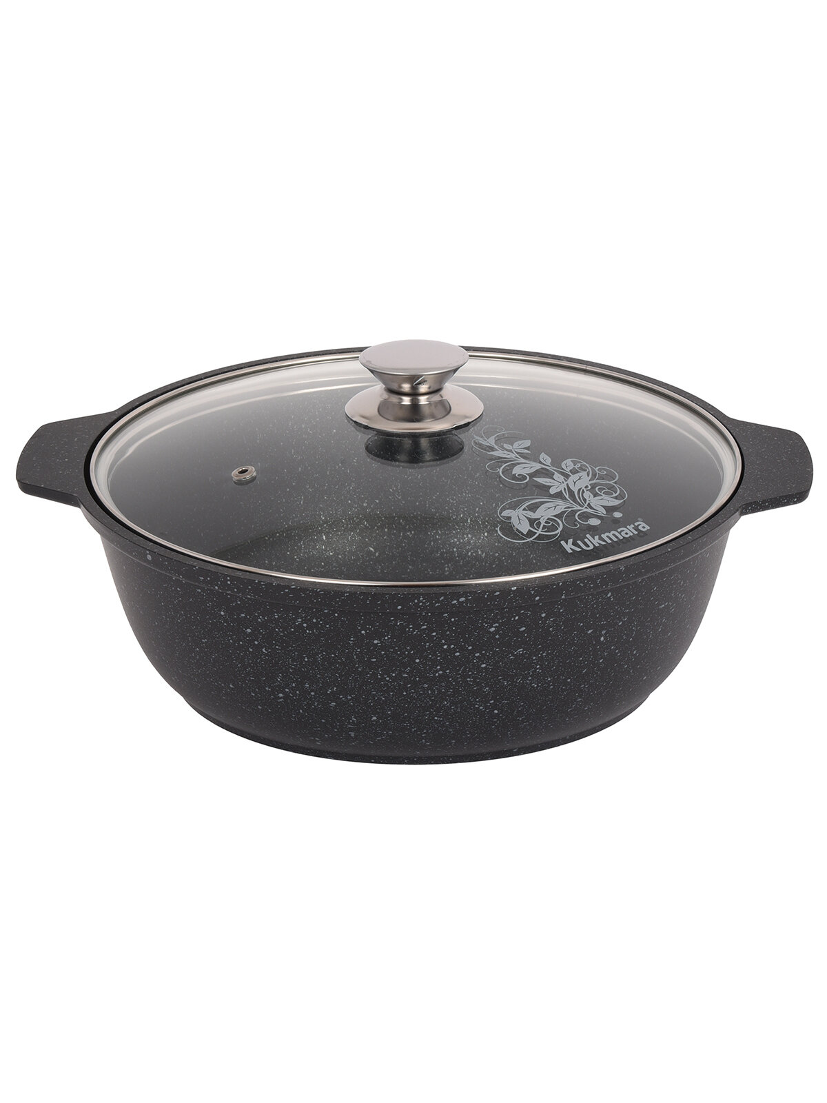 Кастрюля-жаровня с крышкой Kukmara Мрамор антипригарная, 3 л