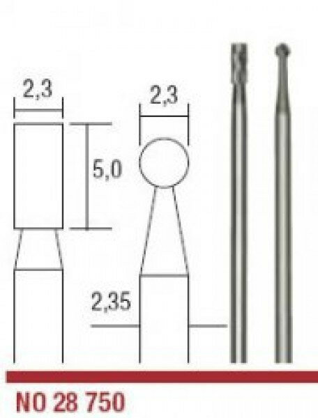 Фрезы Proxxon твёрдосплавные, цилиндр и сфера, 2,3 мм, 28750