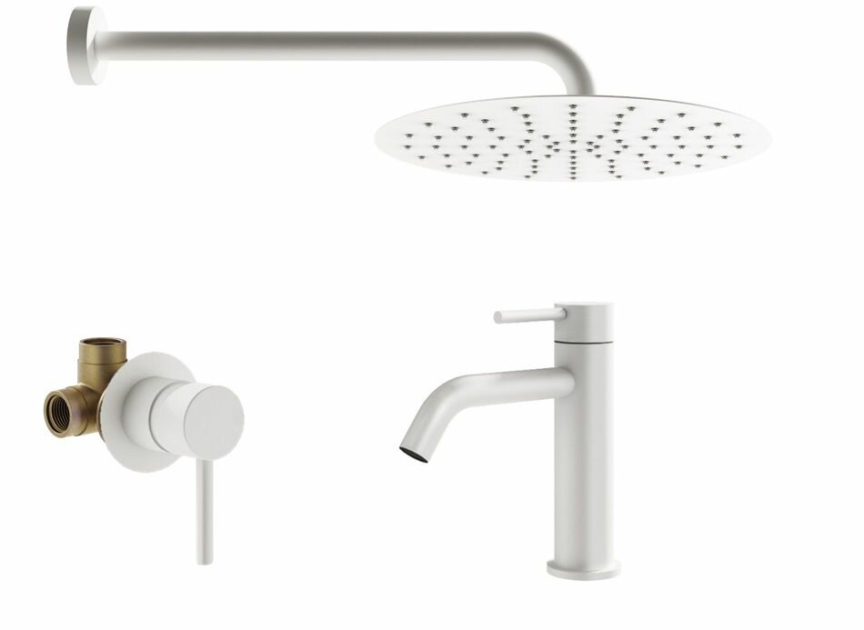 Комплект смесителей для душа Plumberia Selection KITXO01BO53, Белый матовый