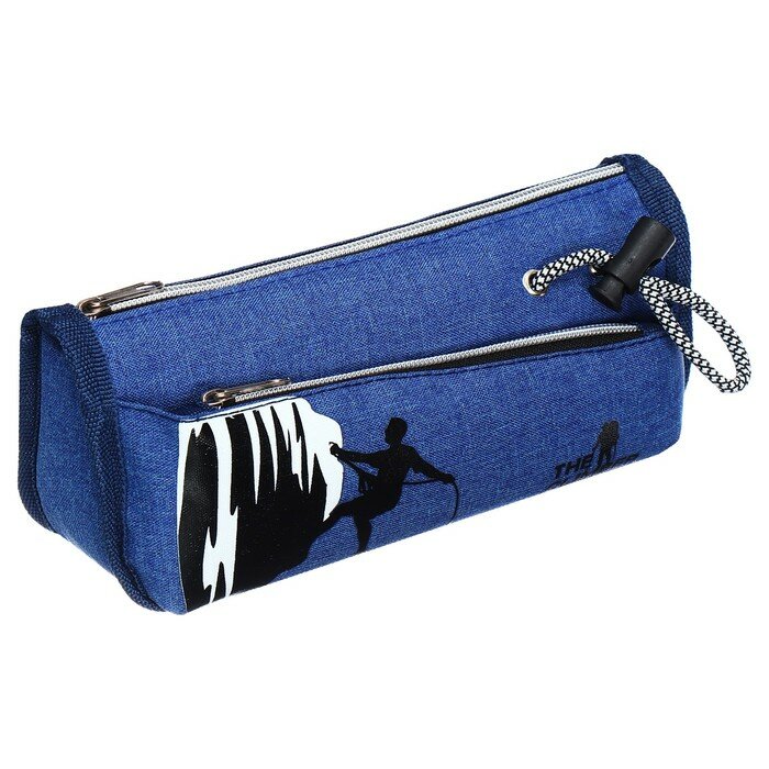 Пенал школьный на молнии Calligrata "Спорт", 2 отделения, синий, 10185958