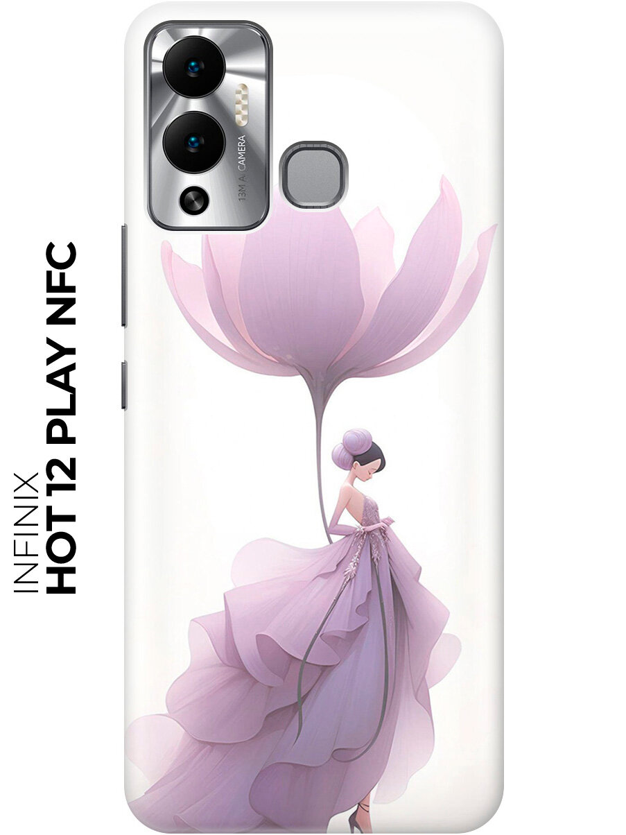 Силиконовый чехол на Infinix Hot 12 Play NFC / Инфиникс Хот 12 Плей с рисунком "Цветочная девушка"