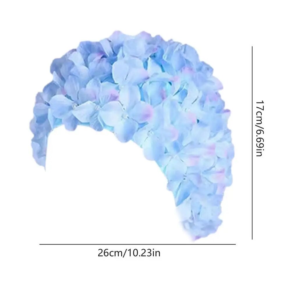 Женская эластичная шапочка для плавания с 3D цветочным принтом в стиле ретро, летняя модная женская цветочная винтажная пляжная женская шапочка для плавания