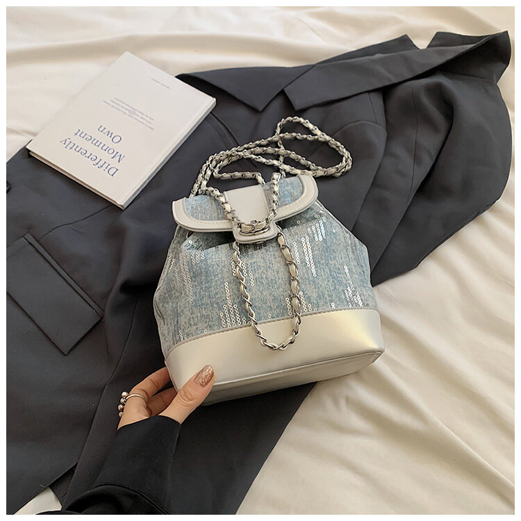 Рюкзак-сумка Tianyun Wing Color, искусственная кожа, перламутрово-белая, на цепочке