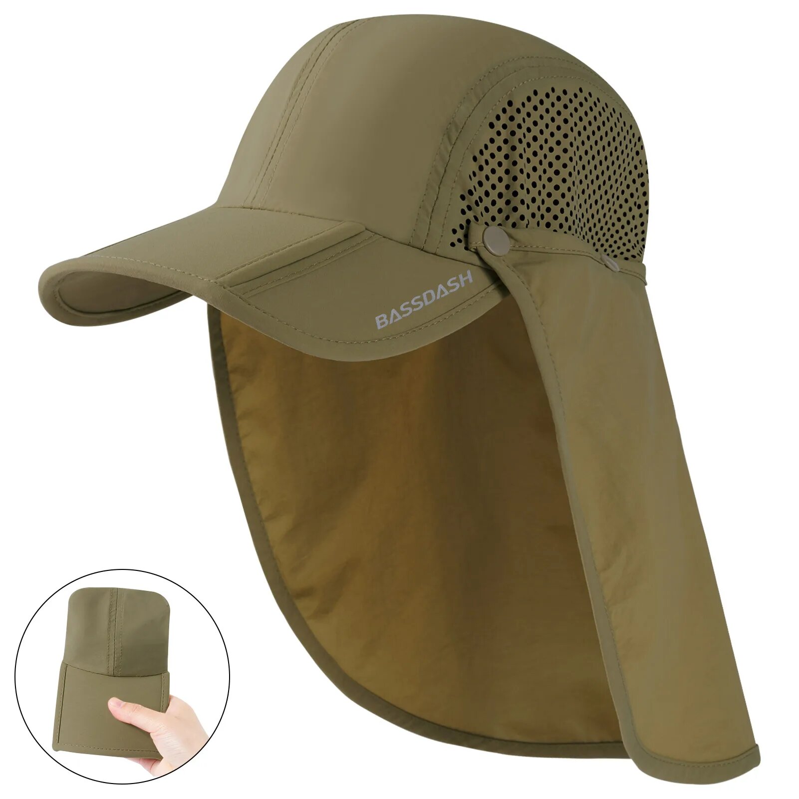 Солнцезащитная кепка BASSDASH Khaki складной козырек