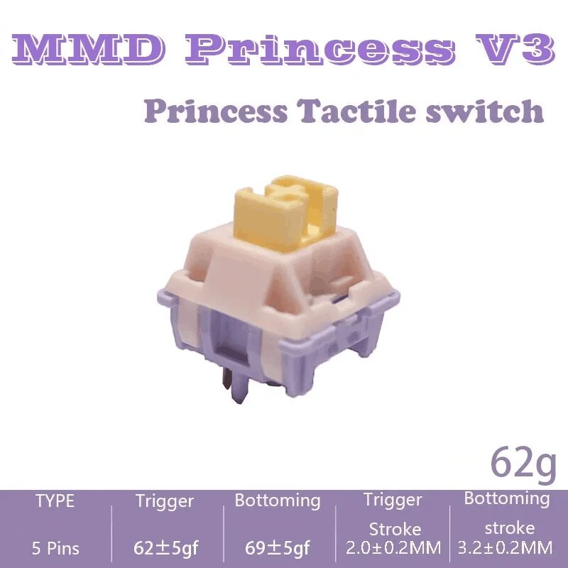 AULA MMD Princess V2 V3 линейная механическая клавиатура 61 клавиш 40 PCS, Tactile 60g V3