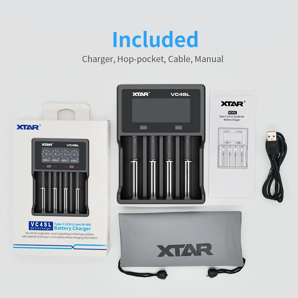 XTAR VC4SL Зарядное устройство для аккумуляторов 18650, EU