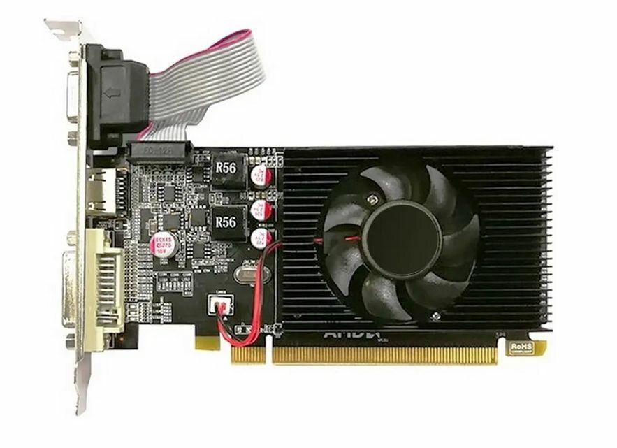 Видеокарта Sinotex Ninja Radeon R5 230 (AKR523013F) - PCI-E 2.0, 1 ГБ, GDDR3, 64 бит, DVI-I, HDMI, VGA (D-Sub), GPU 625 МГц