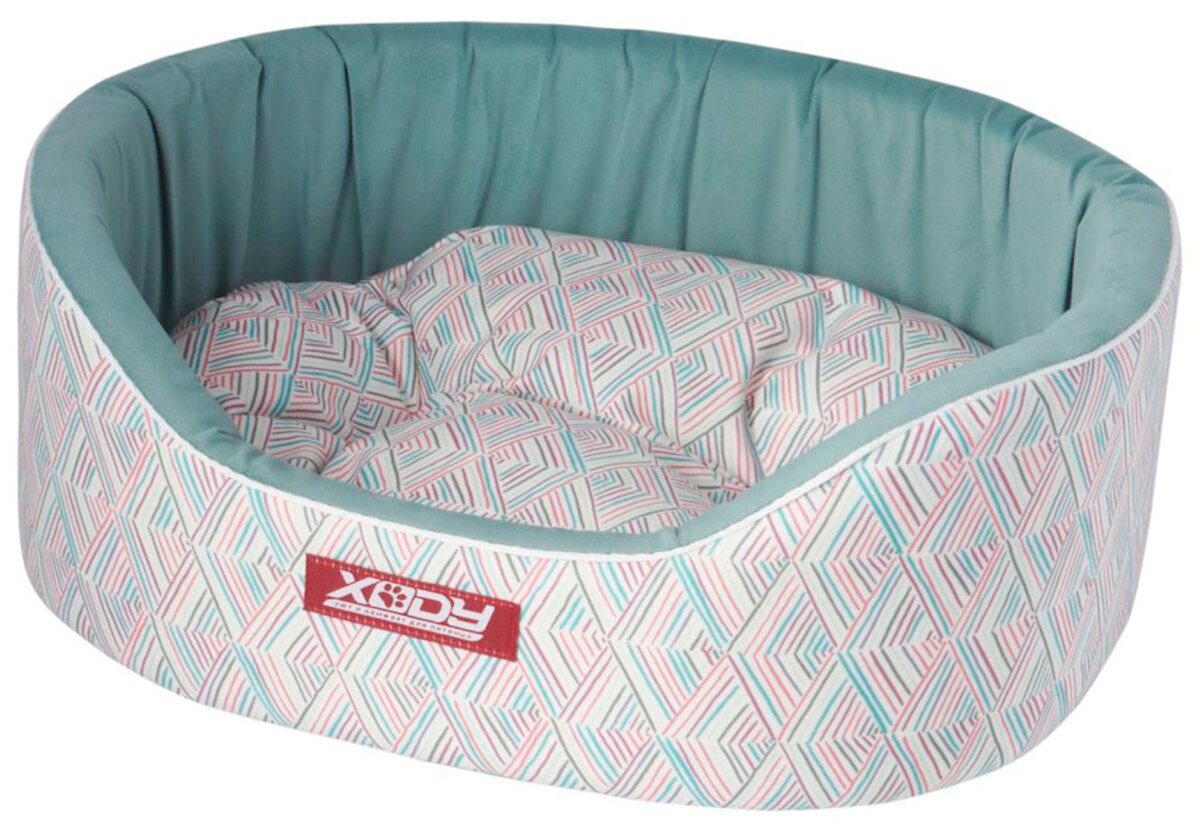 Лежак для собак и кошек Xody Люкс Гарден № 3 зеленый 70 х 60 х 19 см