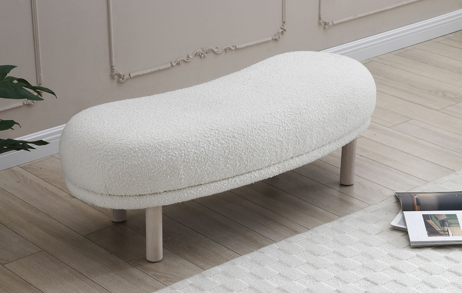 Банкетка Serafina, белый тедди