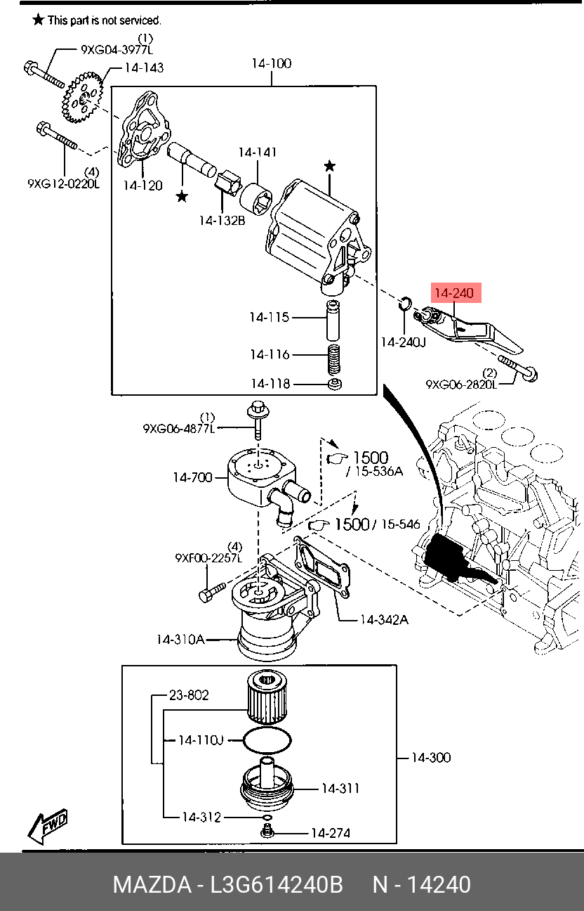 Фильтр масляный Mazda L3G6-14-240B