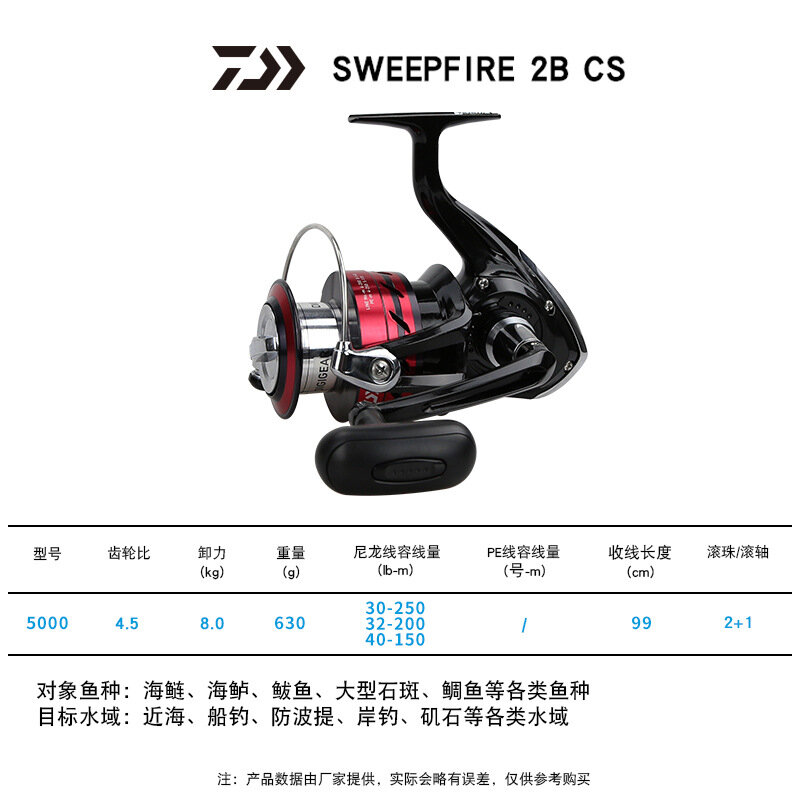 Рыболовная катушка DAIWA SWEEPFIRE 2B CS, 5000, вращающееся колесо Luya