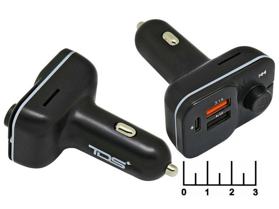 Модулятор MP3/FM/2USB/Type C + bluetooth 5V 3.1A (TS-CAF19)