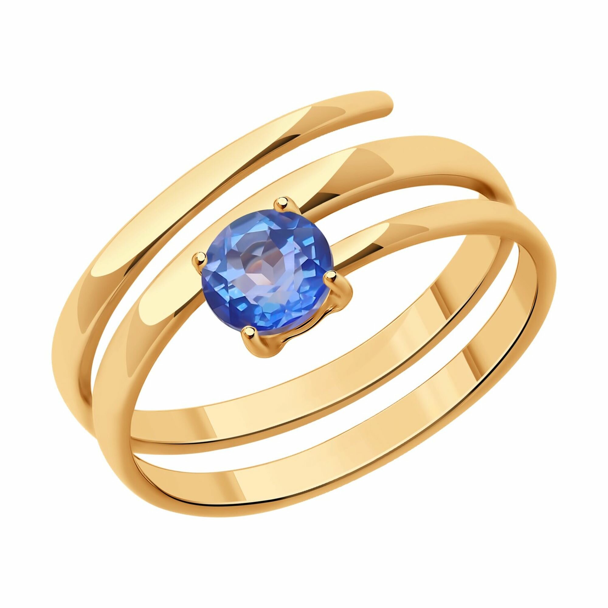 Кольцо, красное золото, 585 проба, топаз