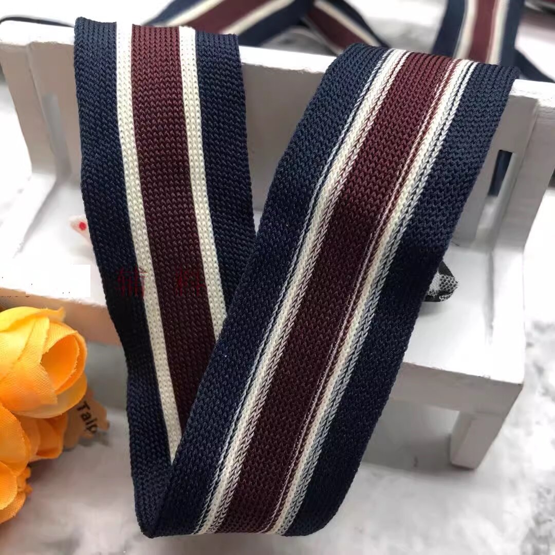 Лента Трикотажная, Лампас ширина 3.5см , отрез-3 метра полиэстер 100%, темно-синий\бордо\белый