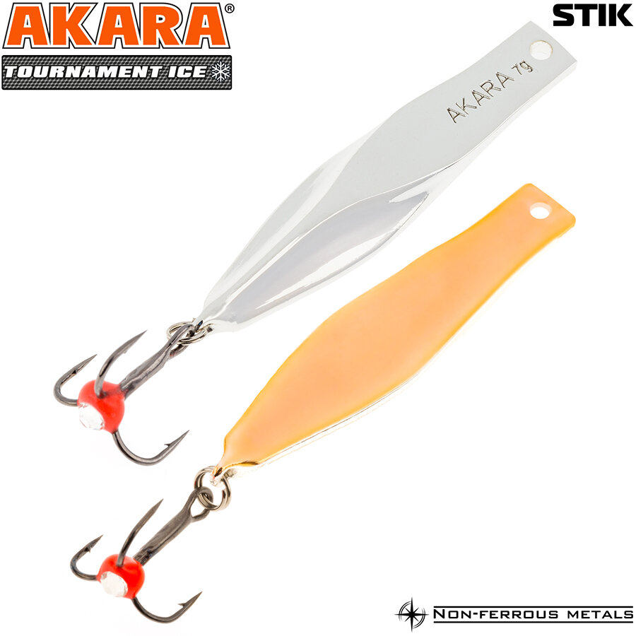 Блесна зимняя Akara Tournament Ice Stik 80 20 гр. SIL/CU