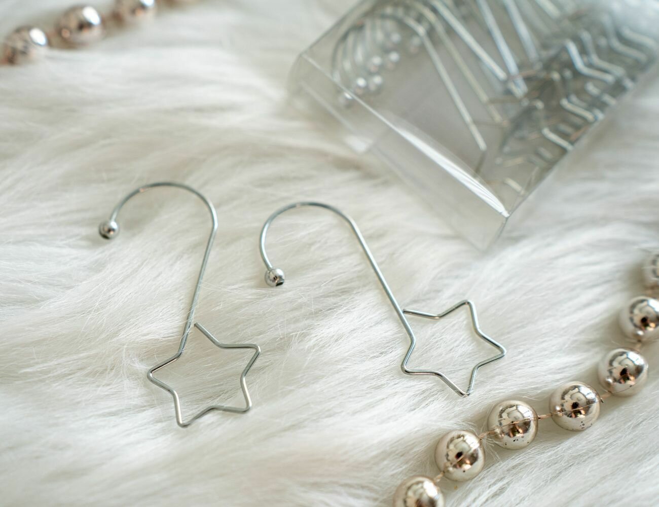 Крючки для ёлочных украшений серебряная звезда, металл, серебряный, 36 шт, Inge Glas 719000304