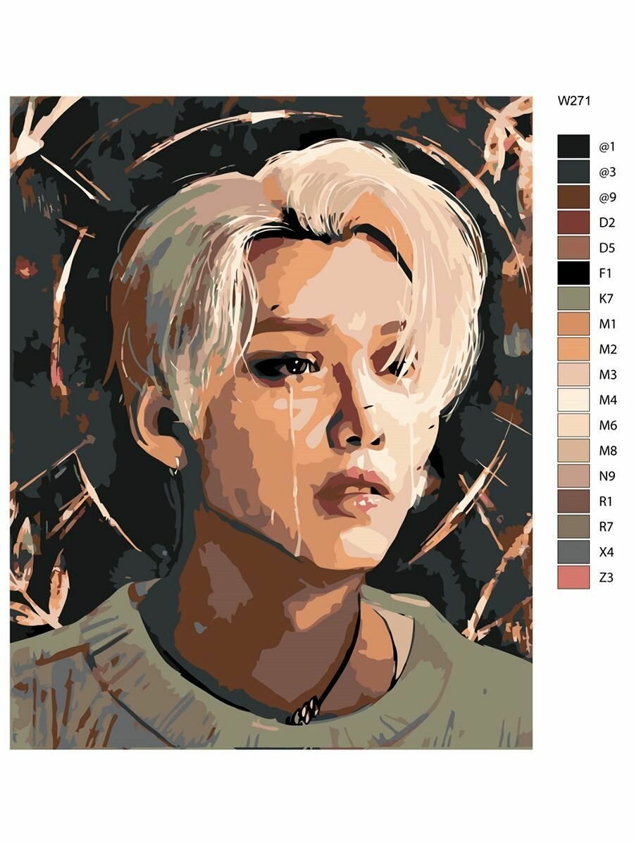 Картина по номерам W-271 "K-pop группа - Stray Kids (Стрей Кидс)" 40х50