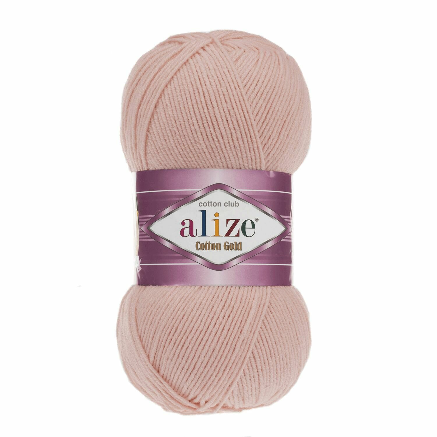 Пряжа ALIZE Cotton gold, пудровый - 959, 55% хлопок, 45% акрил, 5 мотков, 100 г, 330 м.