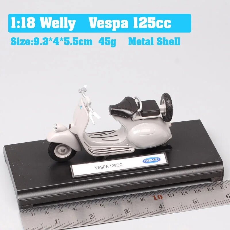 Модель Vespa 125cc 1:18, серый