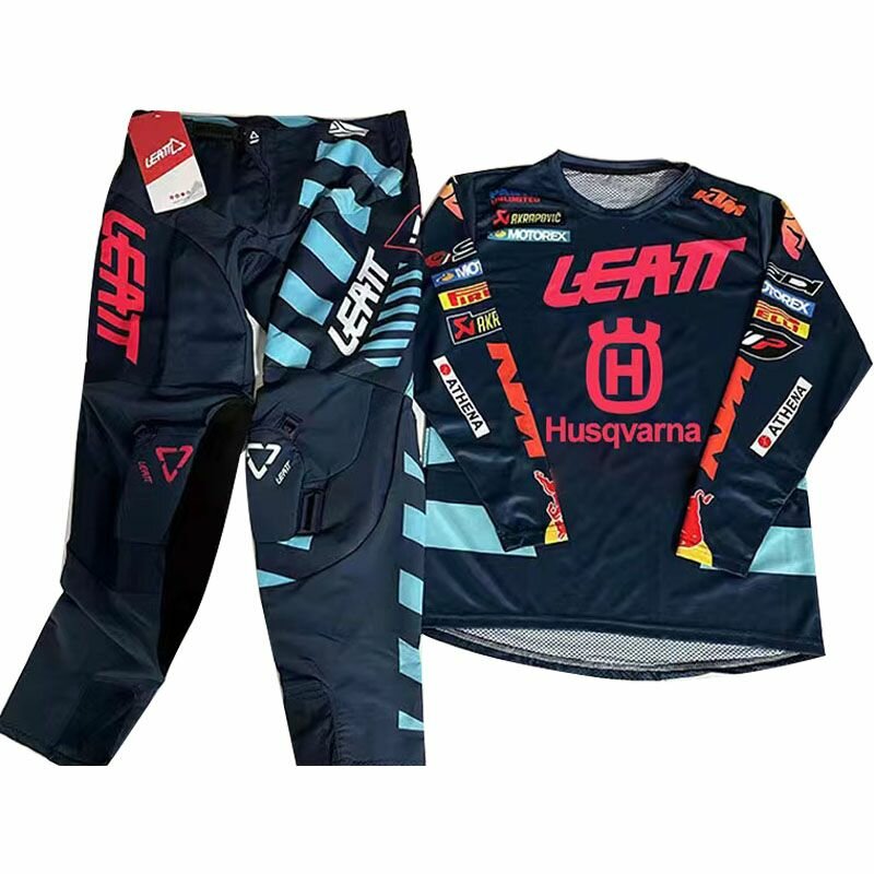 Новый 2023 LEAT Husqvar гоночный костюм мотокросс Джерси и штаны MX ATV Dirt Bike Gear Set мотоциклетная одежда mtb enduro